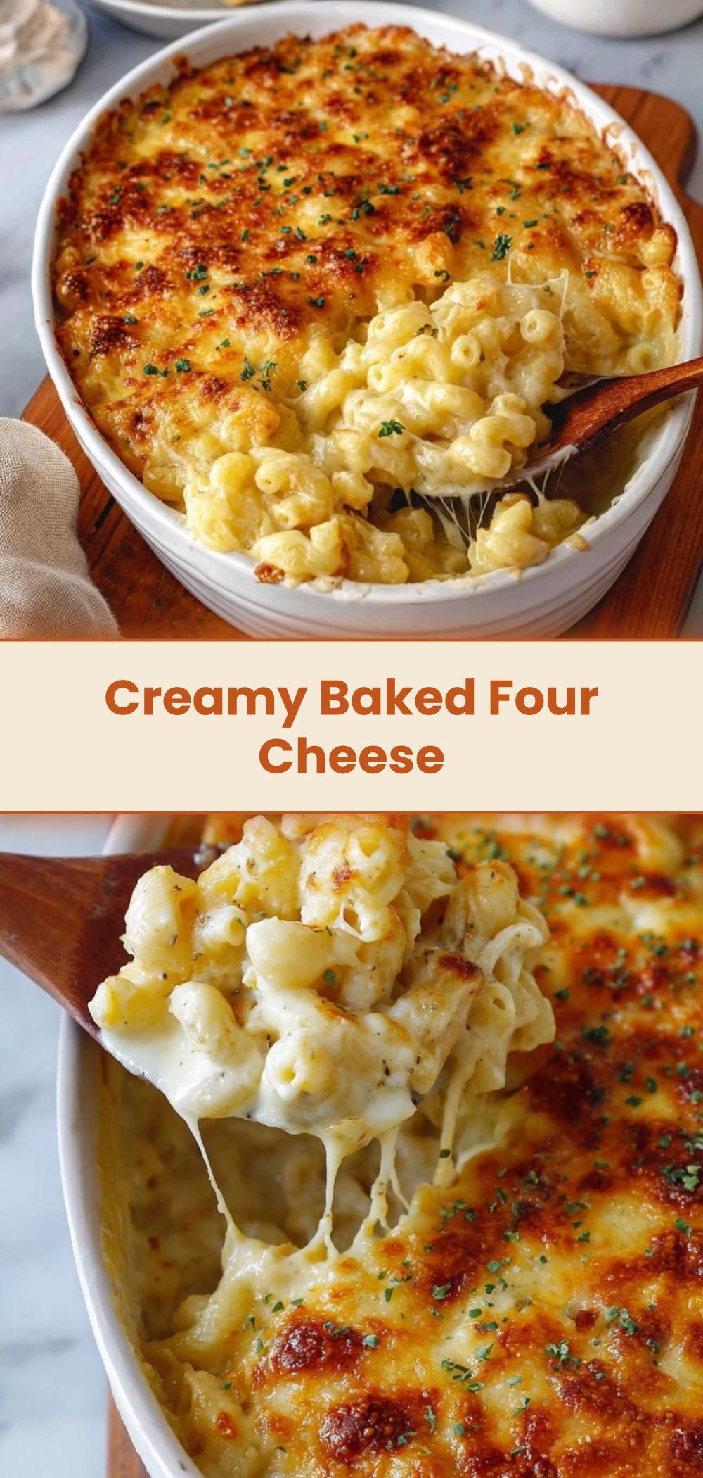 Creamy Baked Four Cheese Mac with Cavatappi - Foodiffy